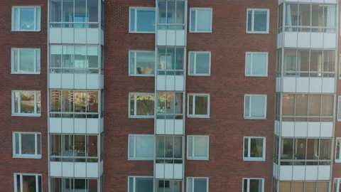 Footage along facade exterior of residen... | Stock Video | Pond5