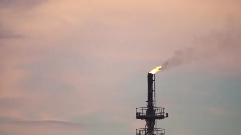 Oil Gas Gas Plant Stack Flare Gas Plant Stack Flare Stock Videos ...