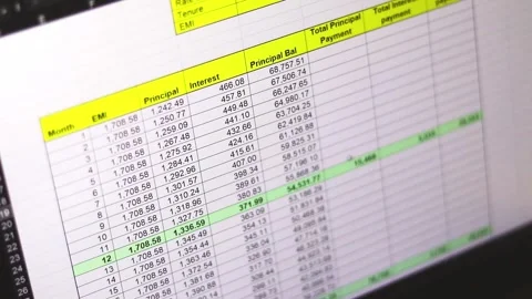 Footage of an dark mode excel sheet scro... | Stock Video | Pond5