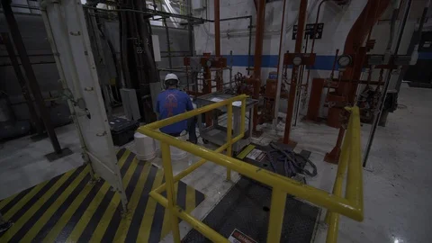 Footage inside an industrial pumping sta... | Stock Video | Pond5