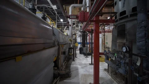 Footage inside an industrial pumping sta... | Stock Video | Pond5