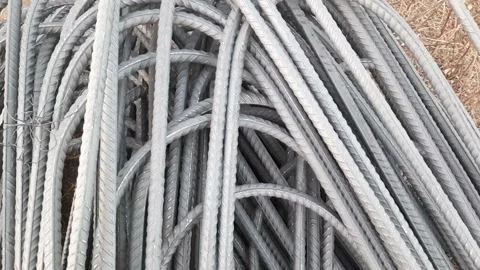 The Footage of Lots Of Iron Rod Or Iron ... | Stock Video | Pond5