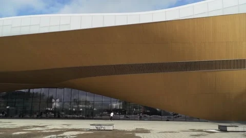 Footage of Oodi in daylight. It is Helsi... | Stock Video | Pond5