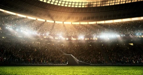 Footage of a professional soccer stadium... | Stock Video | Pond5