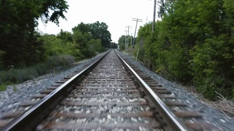 Footage of a rail line in Detroit Michig... | Stock Video | Pond5