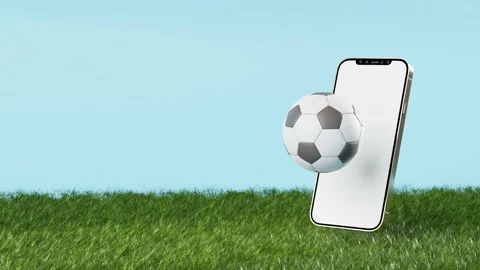 Football and cellphone with white screen... | Stock Video | Pond5
