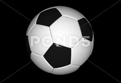 Football ball on solid black background. ~ Clip Art #39019367