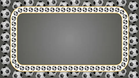 Football balls rolling frame border scre... | Stock Video | Pond5
