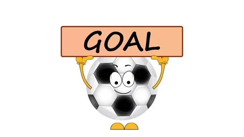 Football cartoon ball with a goal sign. ... | Stock Video | Pond5
