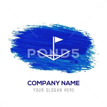 Football Corner Flag Icon - Blue watercolor background: Royalty Free ...