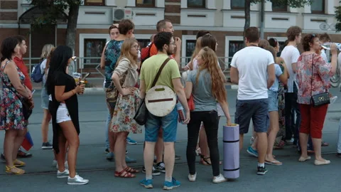 Football fans at the official FIFA FAN F... | Stock Video | Pond5