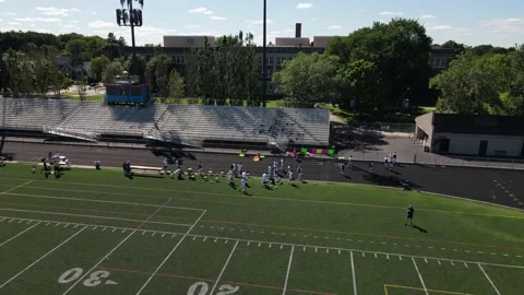 football field with teams leaving the pl... | Stock Video | Pond5