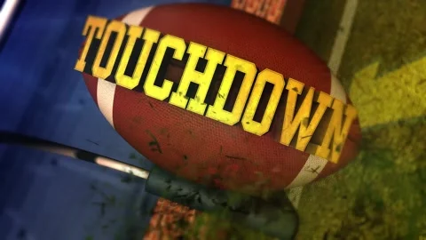 Football looping 3D touchdown animation. | Stock Video | Pond5