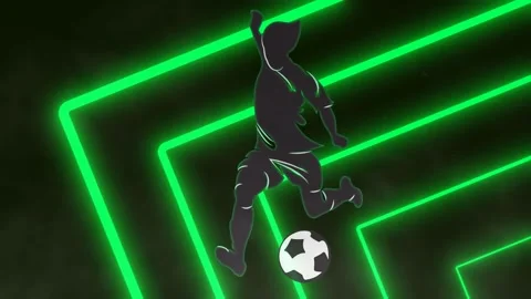 Football Player Kicking The Ball 2D Anim... | Stock Video | Pond5