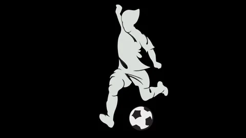 Football Player Kicking The Ball 2D Anim... | Stock Video | Pond5