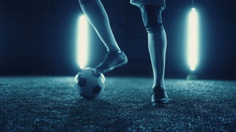 football player practicing dribbling and... | Stock Video | Pond5