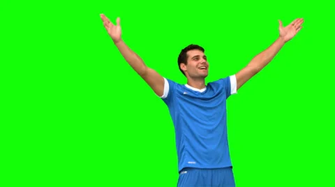 Football player waving a kissing at peop... | Stock Video | Pond5