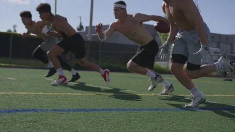 Football Practice Running Lines | Stock Video | Pond5
