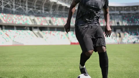 Football scene in the stadium with a clo... | Stock Video | Pond5