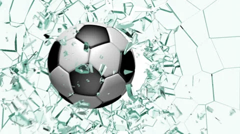 football smashes into window animation | Stock Video | Pond5