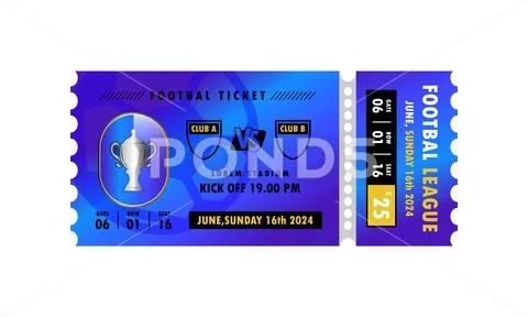 Football sport entry ticket template design Illustration #277965020