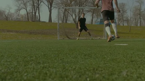 Football team scoring a goal during trai... | Stock Video | Pond5