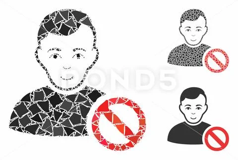 Forbidden user Mosaic Icon of Uneven Items: Royalty Free #119126110