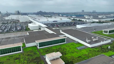 Ford logo on office building at manufact... | Stock Video | Pond5