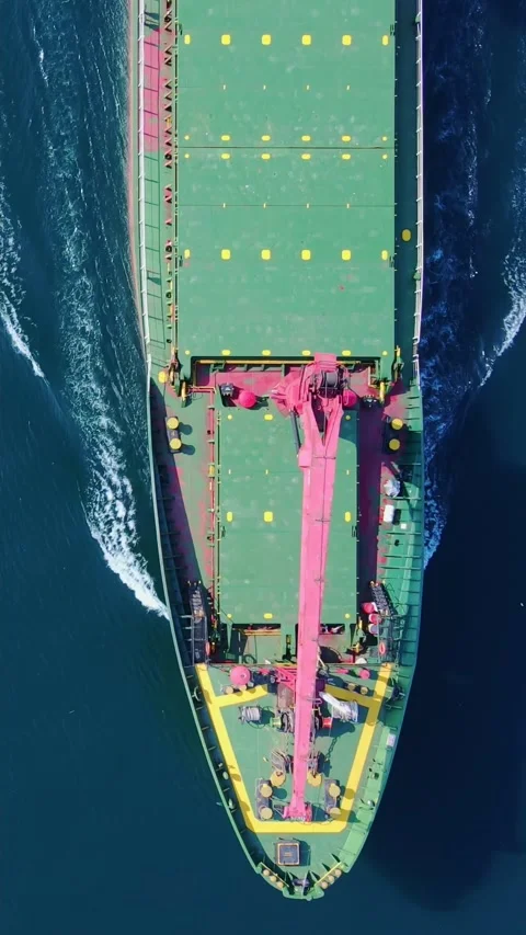 Forecastle of bulk cargo vessel cruising... | Stock Video | Pond5