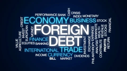 Foreign debt animated word cloud, text d... | Stock Video | Pond5