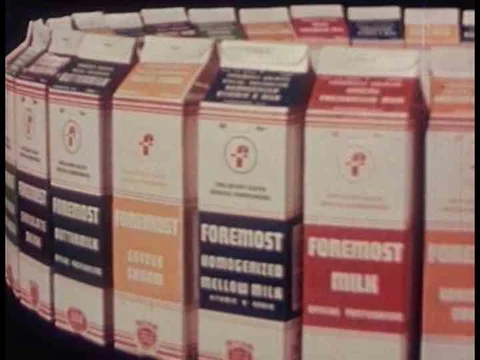 Foremost dairy products on display in th... | Stock Video | Pond5