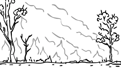 Forest Fire Color Drawing 2D Animation | Stock Video | Pond5