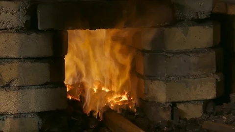 Forge fire in furnace. Blacksmith temper... | Stock Video | Pond5