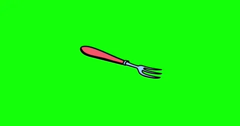 Fork rotating animation on green screen ... | Stock Video | Pond5