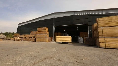 Forklift drives to the truck's open body | Stock Video | Pond5