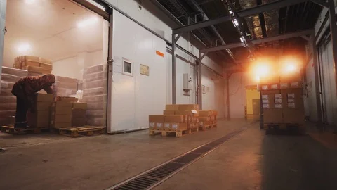 forklift loader carries high stack of bo... | Stock Video | Pond5