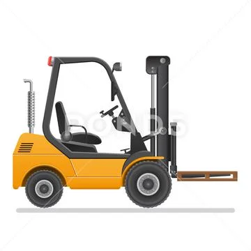 Forklift truck. Vector illustration isolated on white background ...
