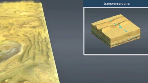 Formation of transverse dune in aeolian ... | Stock Video | Pond5