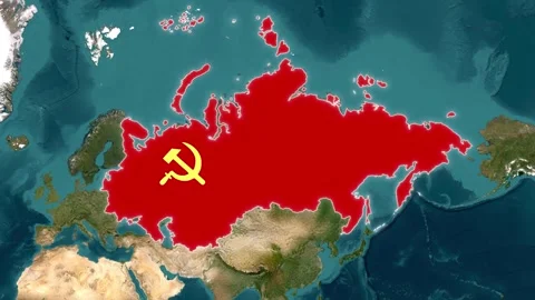 Former Soviet Union Map Zoom in, Soviet... | Stock Video | Pond5