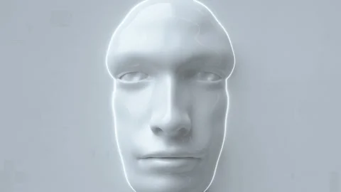 Forming human face 3D render animation | Stock Video | Pond5