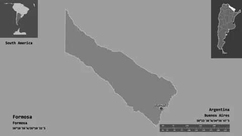 Formosa location. Argentina. Bilevel map | Stock Video | Pond5