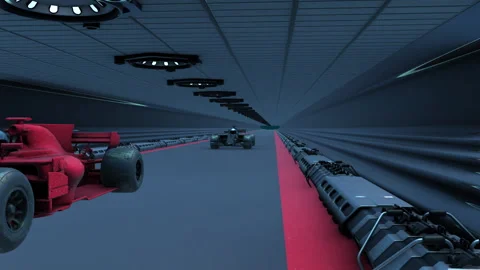 Formula 1 car race 3D animation. Futuris... | Stock Video | Pond5