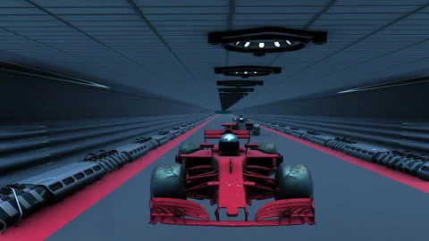 Formula 1 car race 3D animation. Futuris... | Stock Video | Pond5