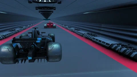 Formula 1 car race 3D animation. Futuris... | Stock Video | Pond5
