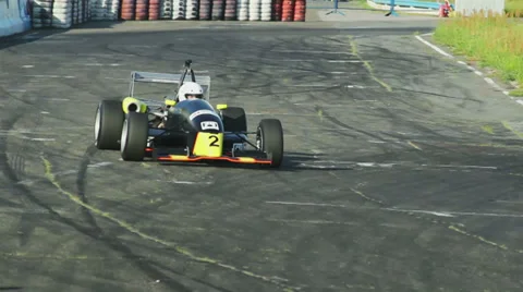 Formula 1 F1 action moments. Cars approa... | Stock Video | Pond5