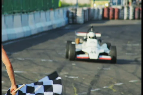 Formula 1 F1 finishing checkered flag fo... | Stock Video | Pond5