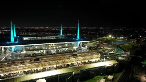 Formula 1 race track at Hard Rock Stadiu... | Stock Video | Pond5