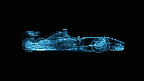 Formula One Blue wireframe Mesh 4k loop | Stock Video | Pond5