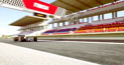 Formula One Racing Car Crossing Finish L... | Stock Video | Pond5