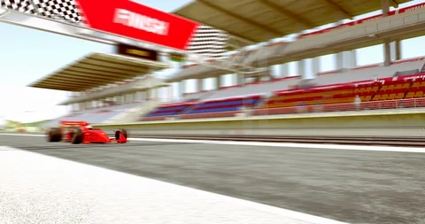 Formula One Racing Car Crossing Finish L... | Stock Video | Pond5